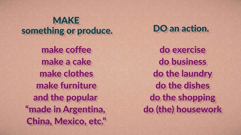 Do y Make: Vocabulario y métodos de aprendizaje